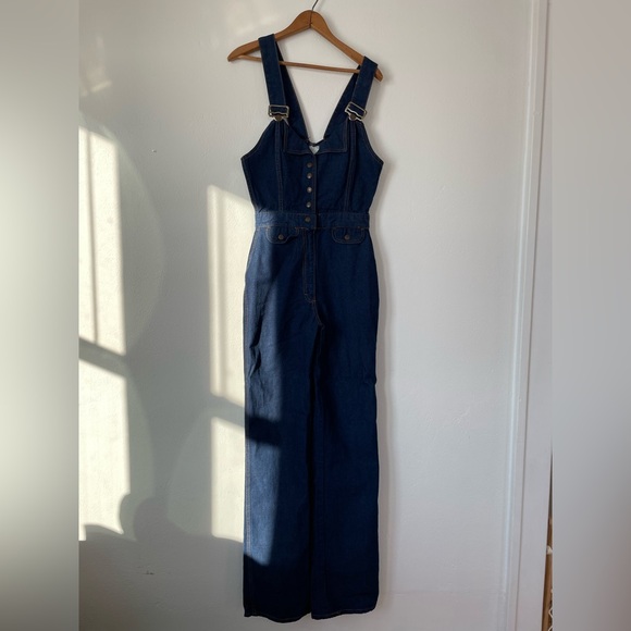 Vintage | Jeans | Montgomery Ward Vintage Dark Wash Snap Up Overalls ...